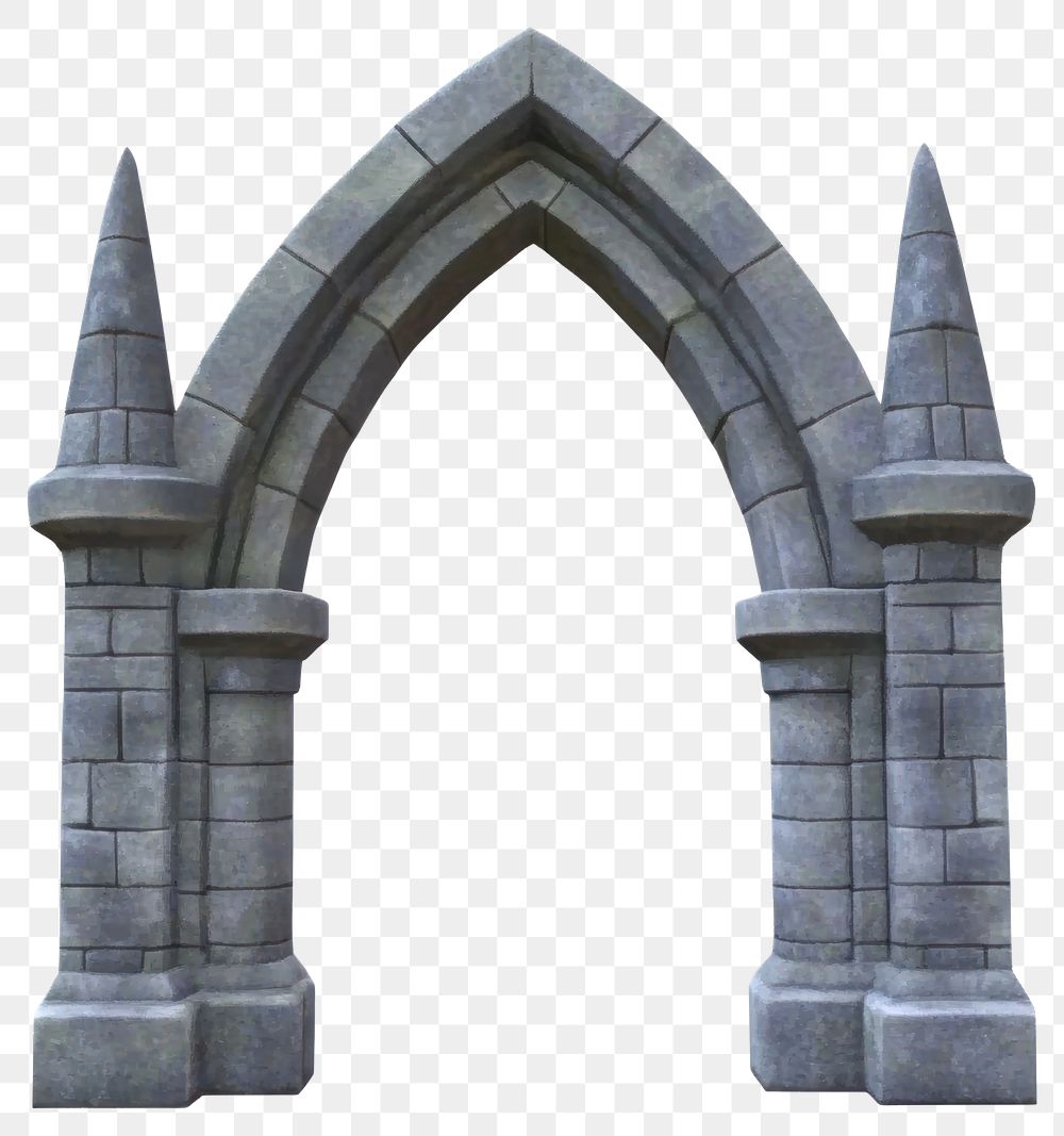 PNG Gothic-style stone arch architecture | Free PNG - rawpixel
