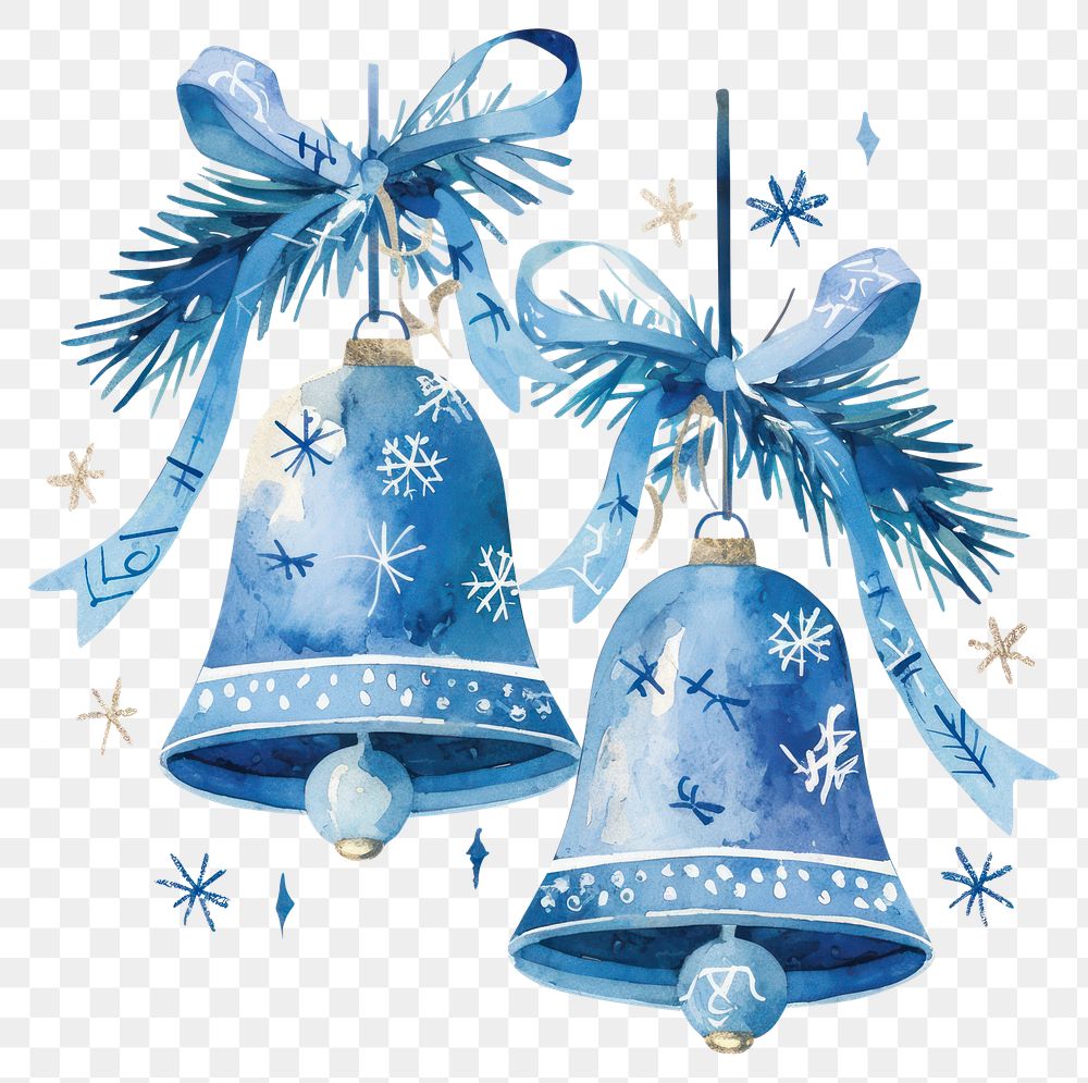PNG blue Christmas 2 Bells | Premium PNG - rawpixel