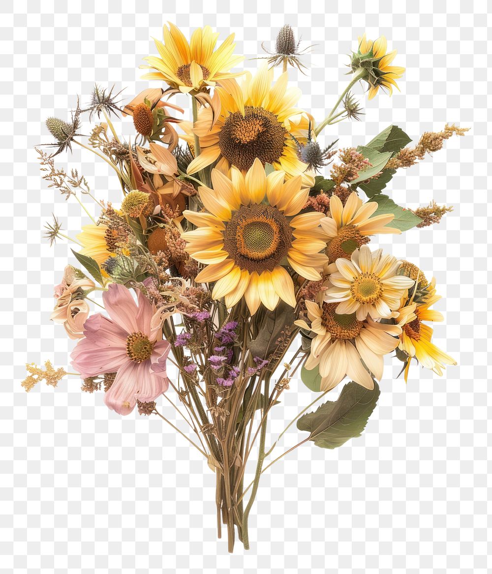 PNG Cottagecore bunch sunflowers art | Premium PNG - rawpixel