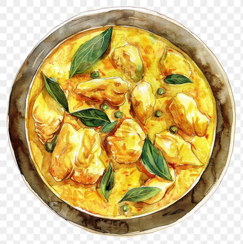 PNG Curry food watercolor chicken. | Free PNG - rawpixel