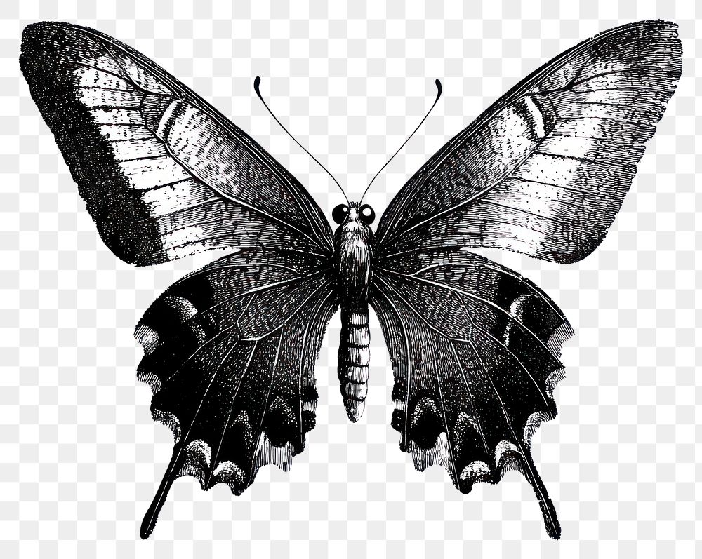 PNG Butterfly retro photocopy stipple | Premium PNG - rawpixel