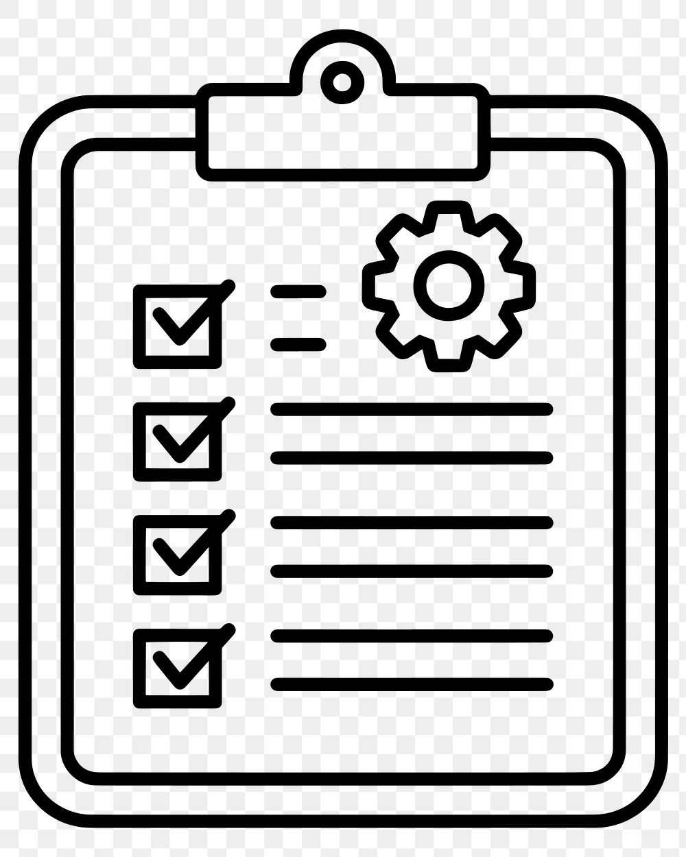 PNG Checklist icon gear productivity. | Free PNG - rawpixel