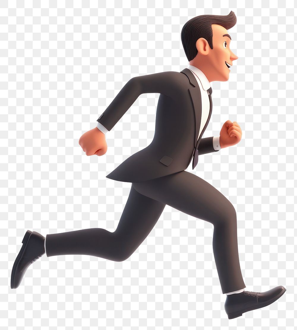 PNG Businessman character running cartoon. | Free PNG - rawpixel