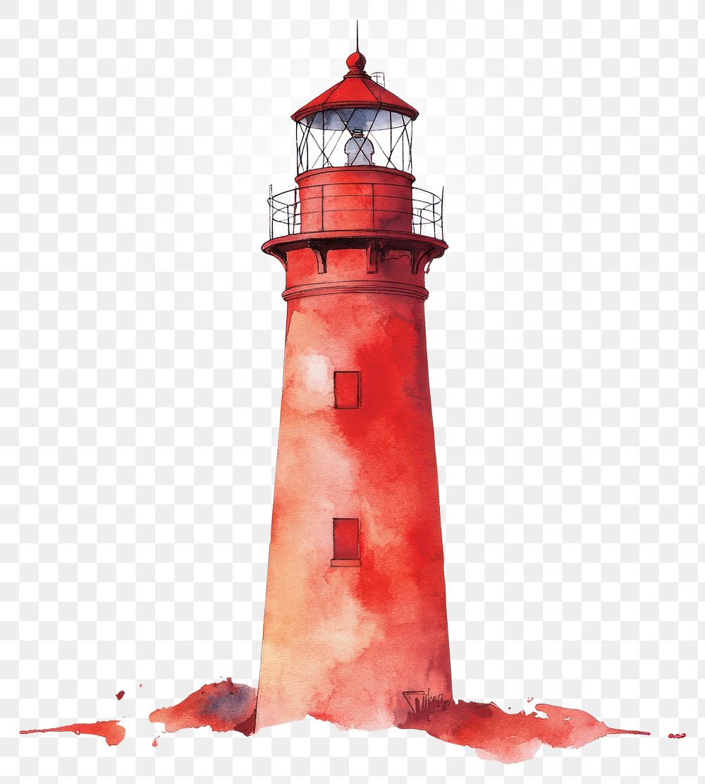 PNG Lighthouse illustration red red | Free PNG - rawpixel