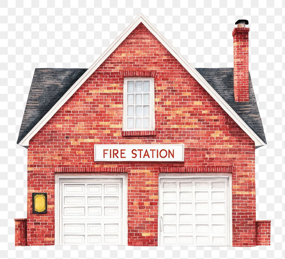 PNG Red brick fire station | Free PNG - rawpixel