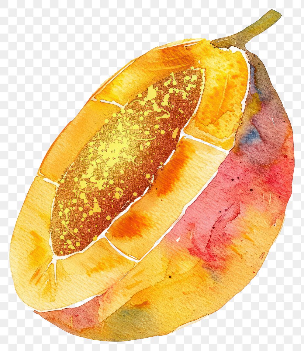 PNG Half mango watercolor painting | Free PNG - rawpixel
