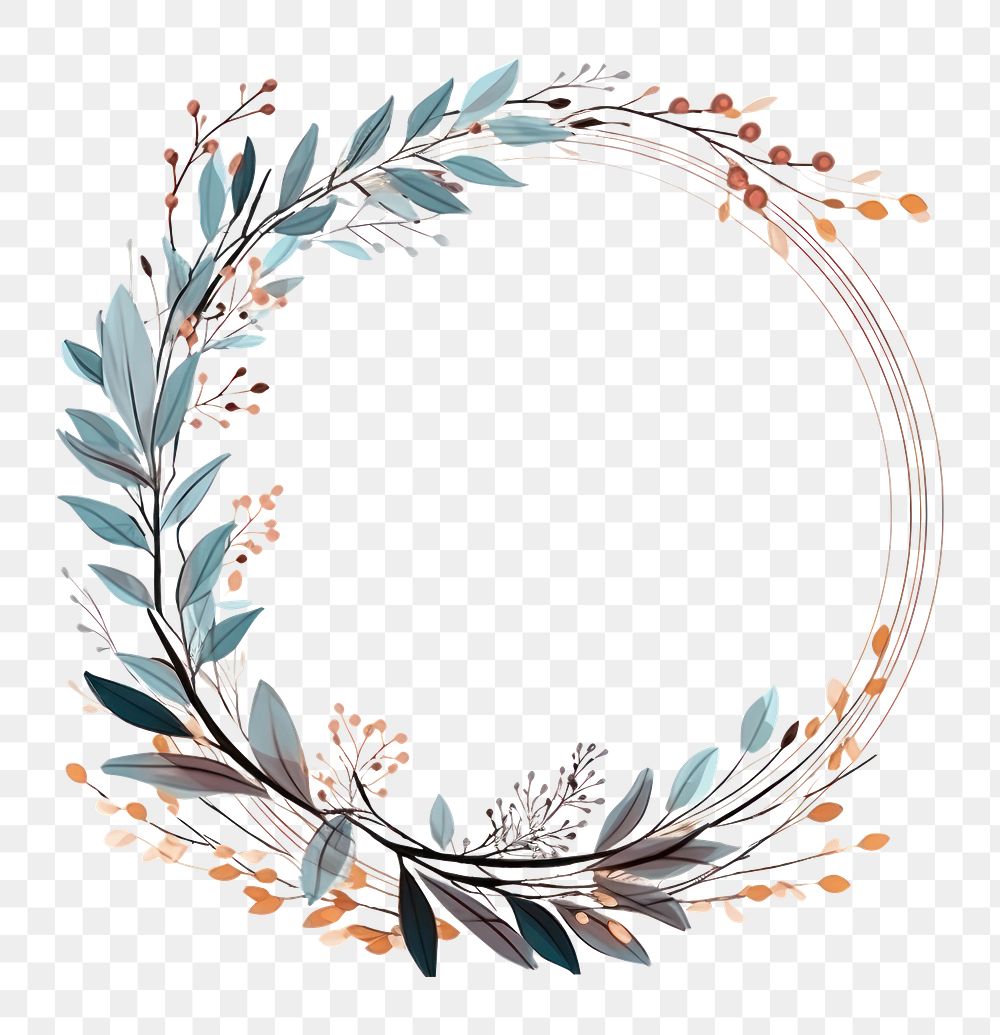 PNG Round Botanical Frame Drawing Illustration Element, Transparent ...