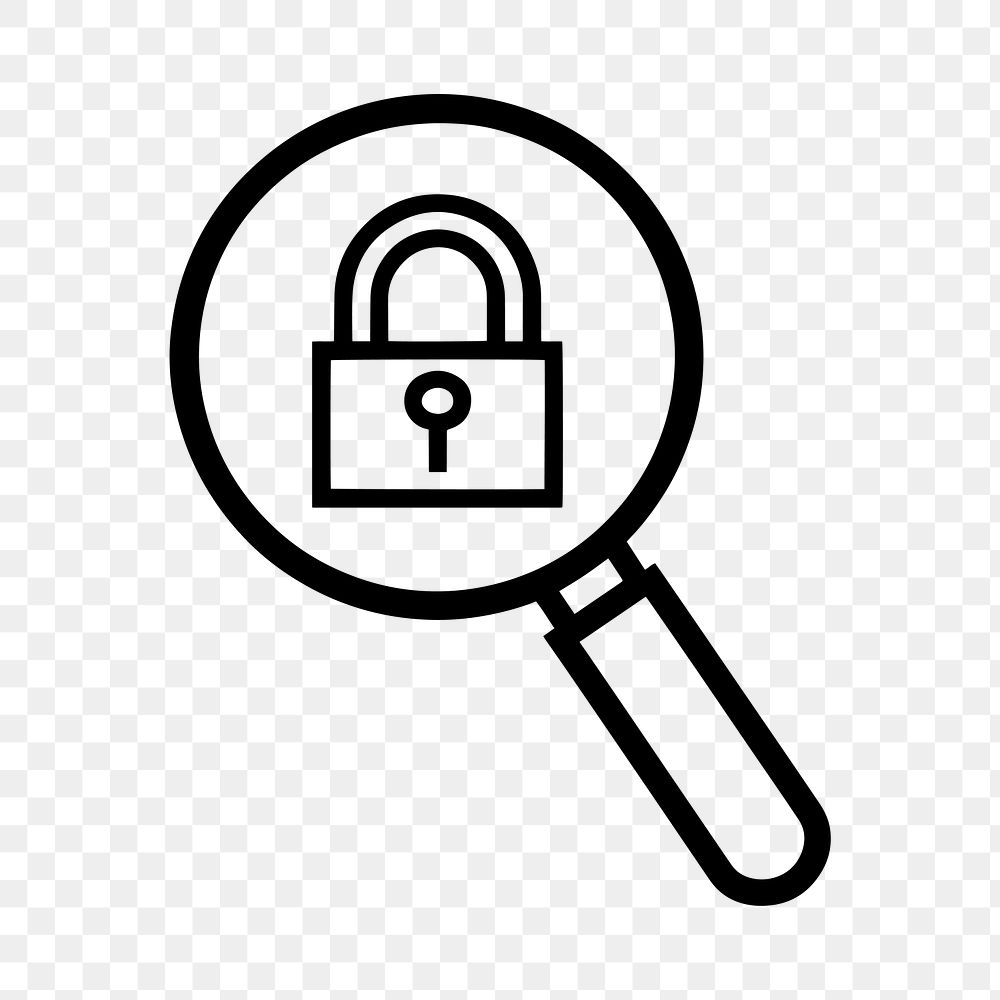 PNG Illustration magnifying glass lock. | Free PNG - rawpixel