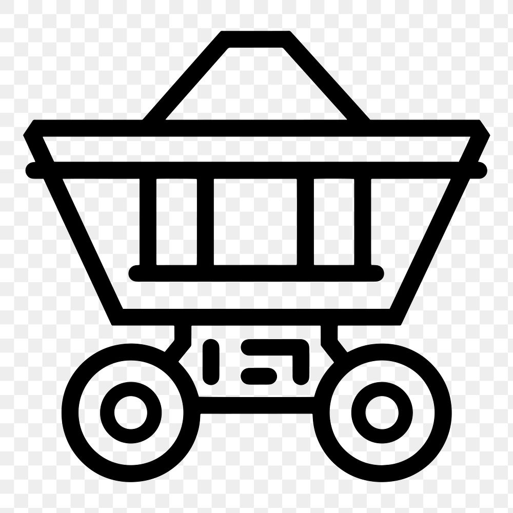 PNG Simple minecart icon illustration | Free PNG - rawpixel