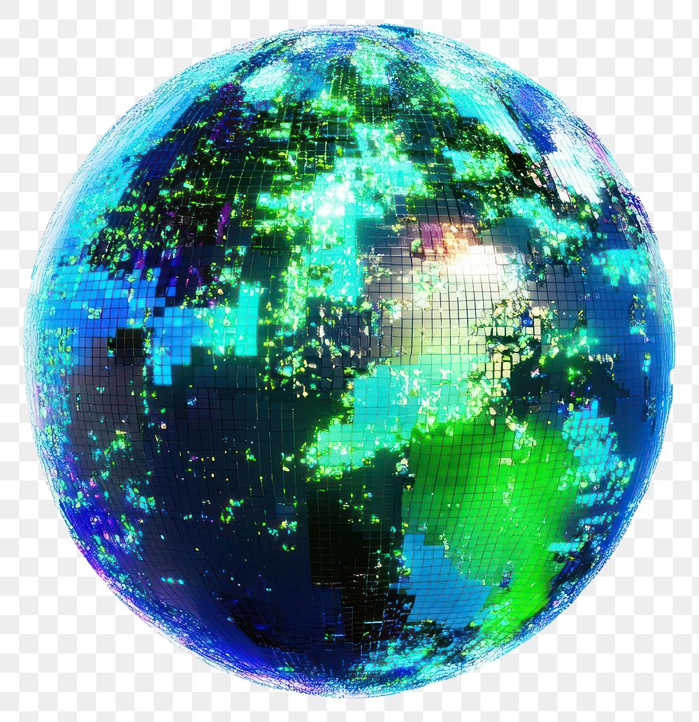 PNG pixelated globe digital sphere | Free PNG - rawpixel