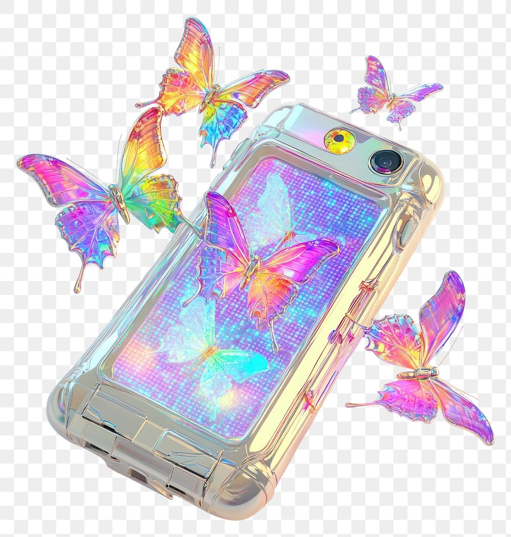 PNG Flip phone butterflies emerging | Free PNG - rawpixel