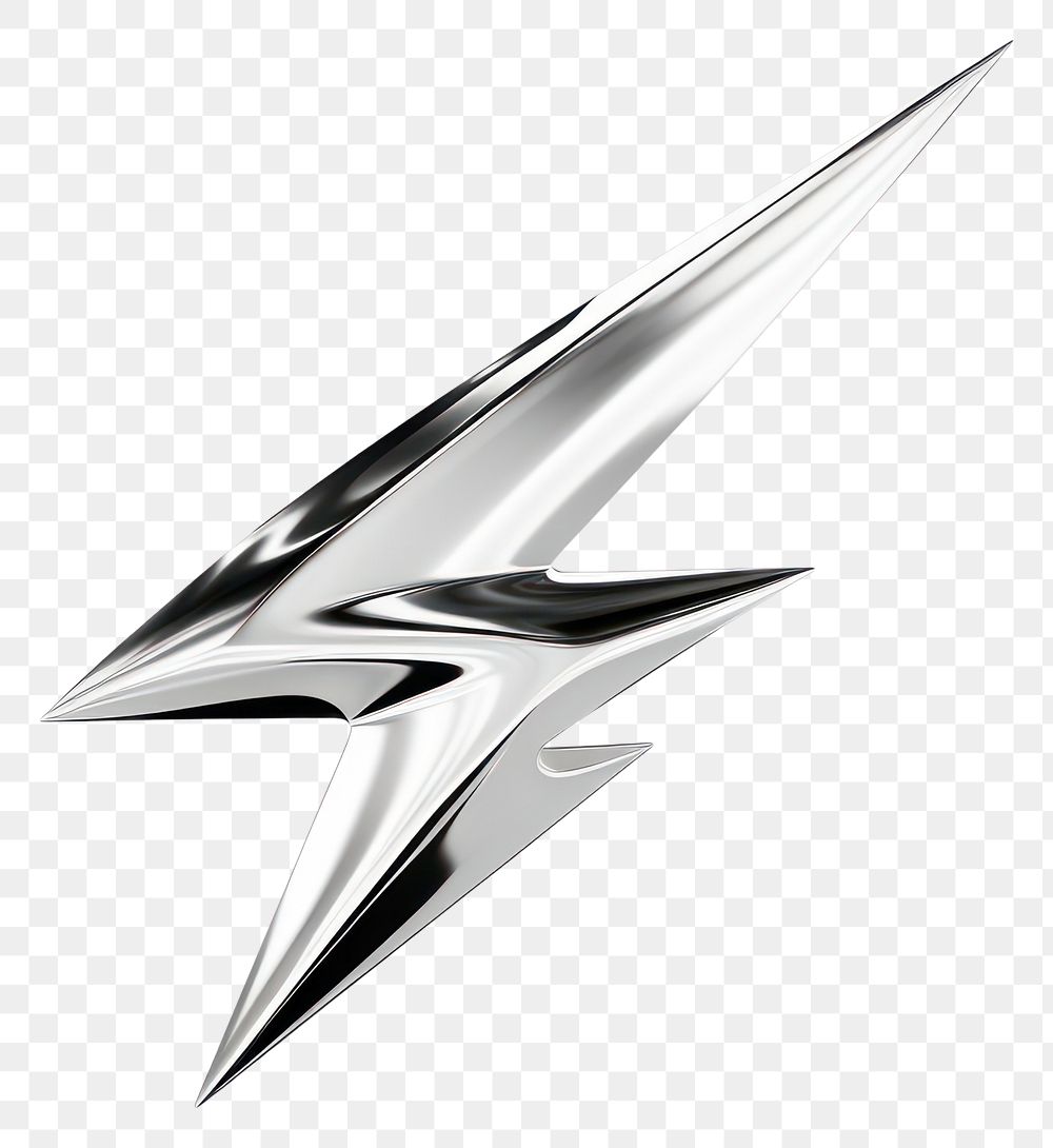 PNG Y2k chrome lightning metallic | Premium PNG - rawpixel