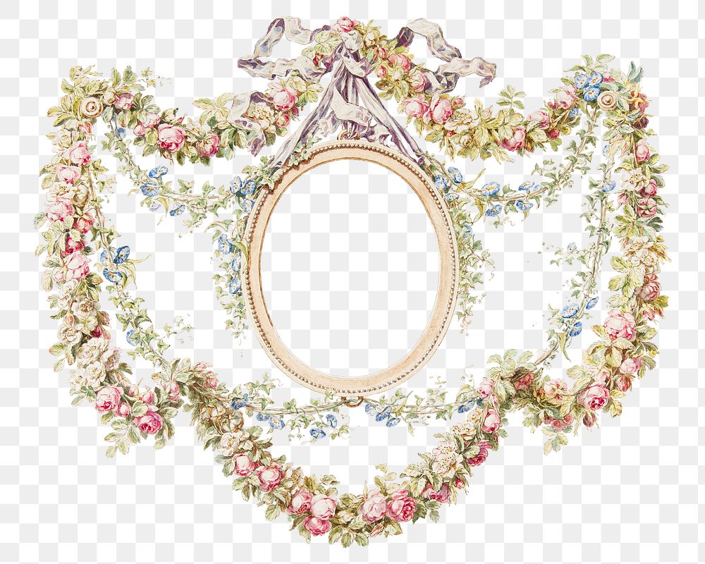 Floral swags oval frame png | Free PNG - rawpixel