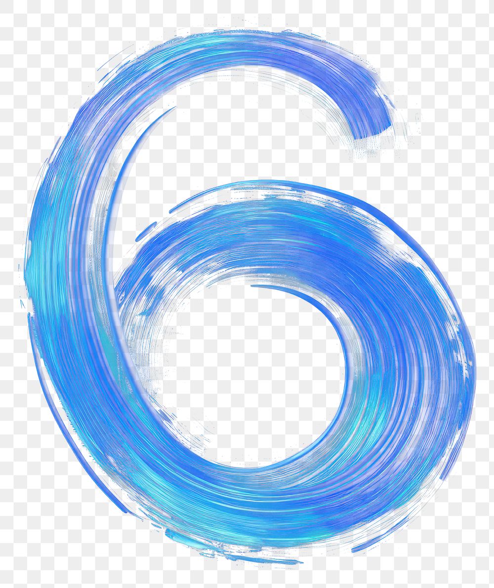 PNG Number 6 blue illustration | Free PNG - rawpixel