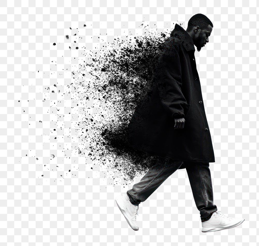 PNG Disintegration effect man particle | Free PNG - rawpixel
