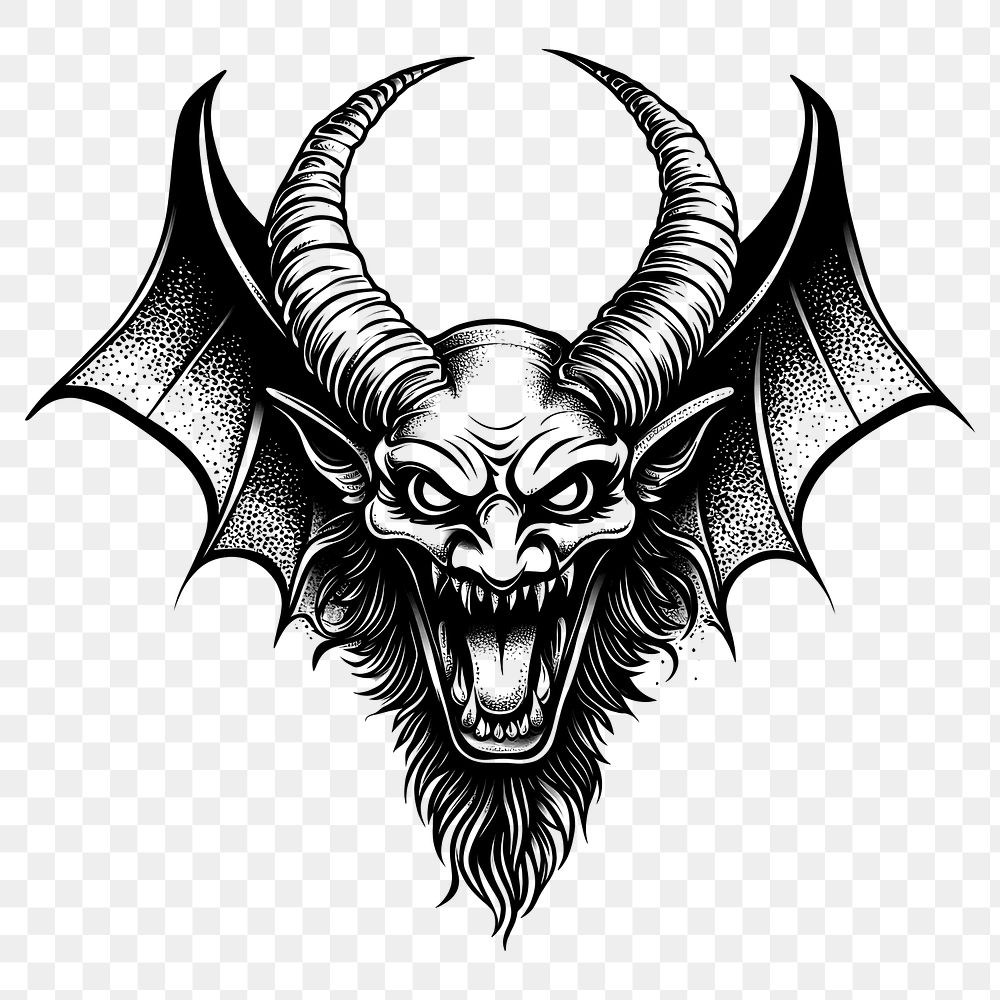 PNG Devil art illustration black. | Free PNG - rawpixel