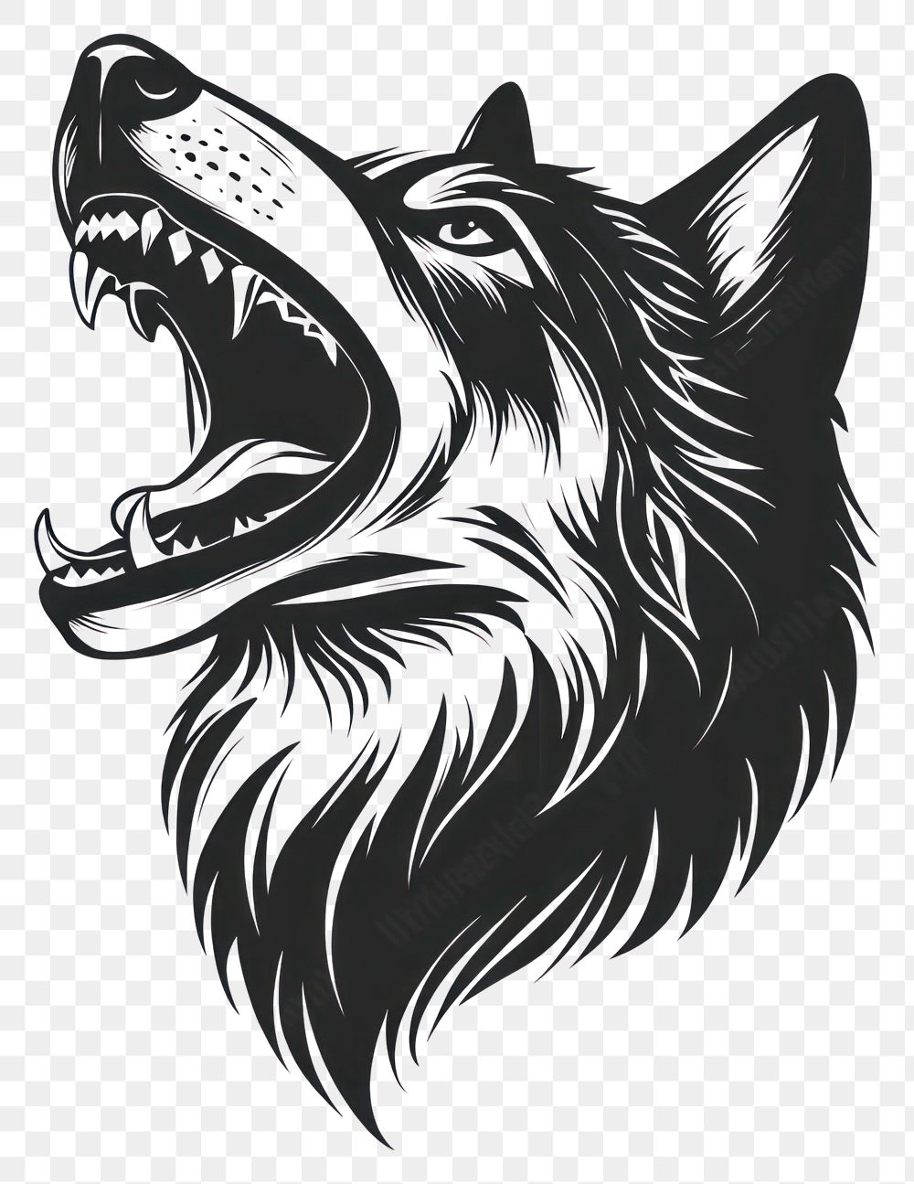 PNG Wolf roar art illustration | Free PNG - rawpixel