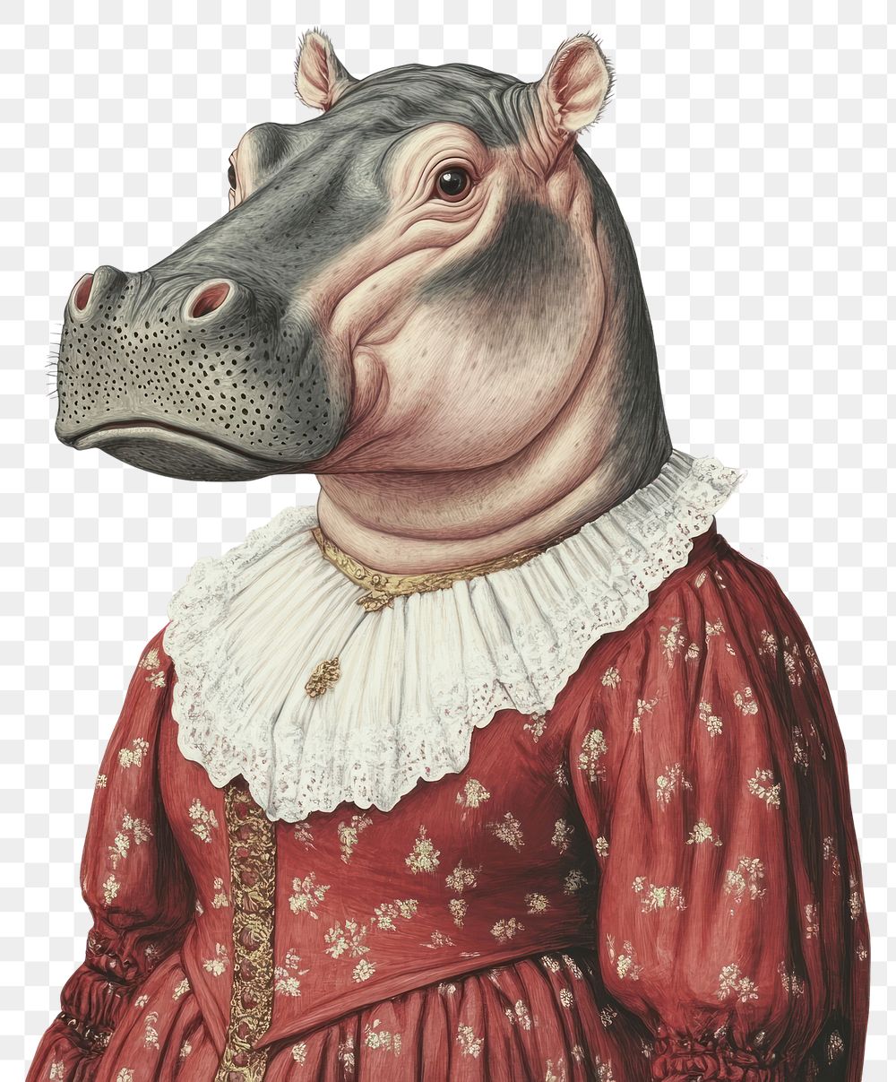 PNG Animal hippo human dress | Free PNG - rawpixel