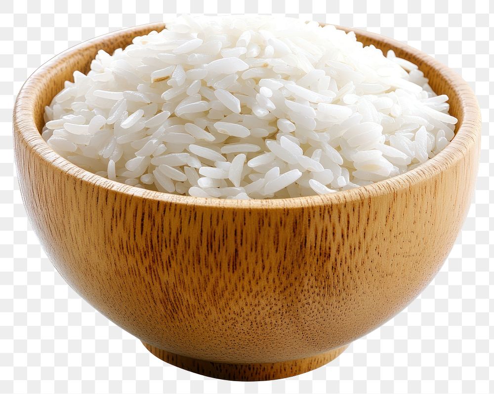 PNG White rice wooden bowl | Free PNG - rawpixel