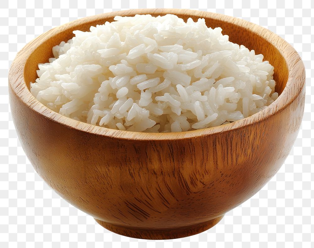 PNG White rice wooden bowl | Free PNG - rawpixel