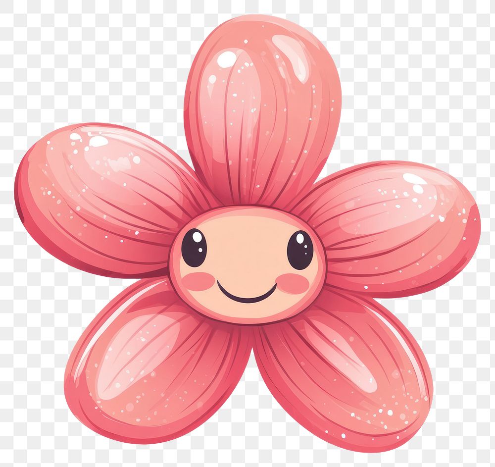 PNG Cute smiling pink flower | Free PNG - rawpixel