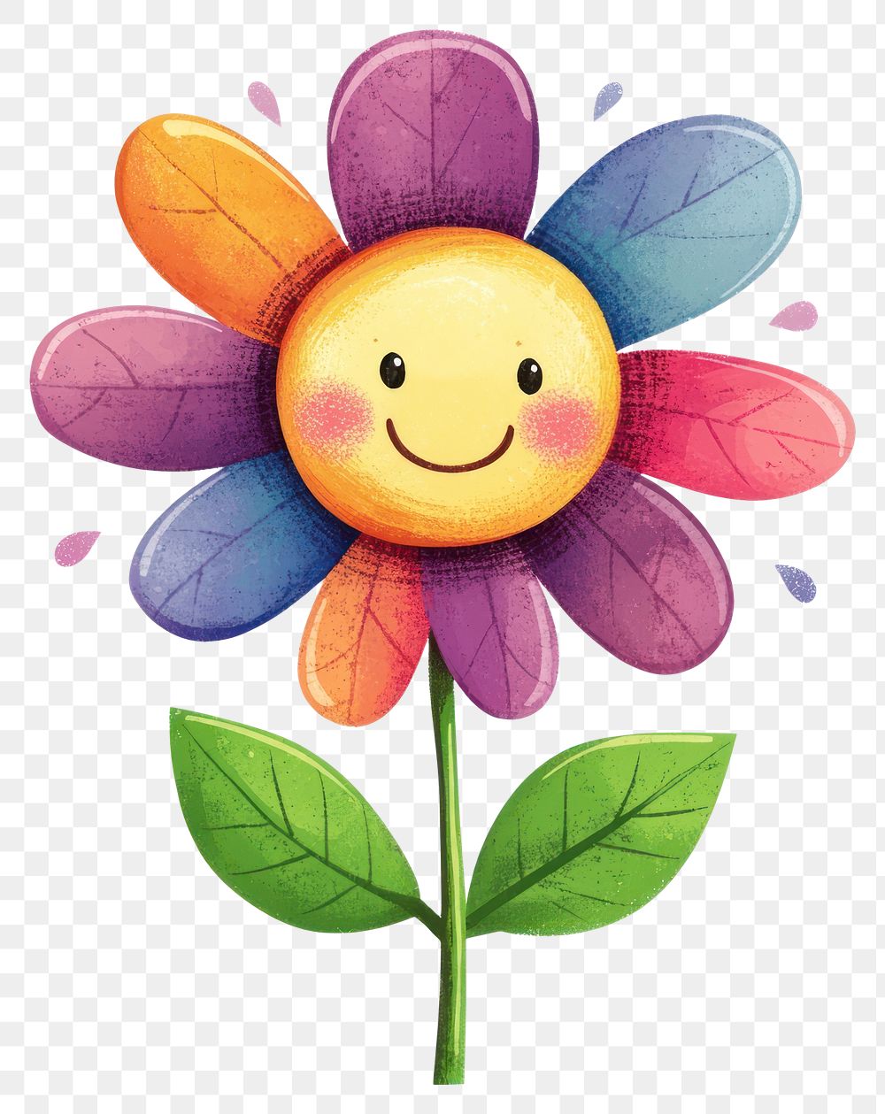 PNG Cute smiling rainbow flower | Free PNG - rawpixel