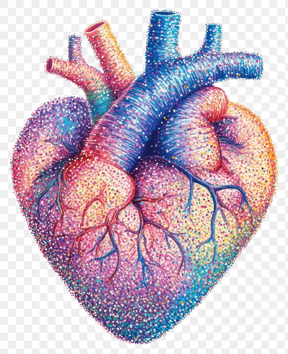 PNG Pointillism heart illustration accessories | Free PNG - rawpixel