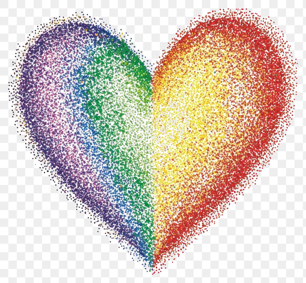 PNG Pointillism heart rainbow pointillism | Free PNG - rawpixel