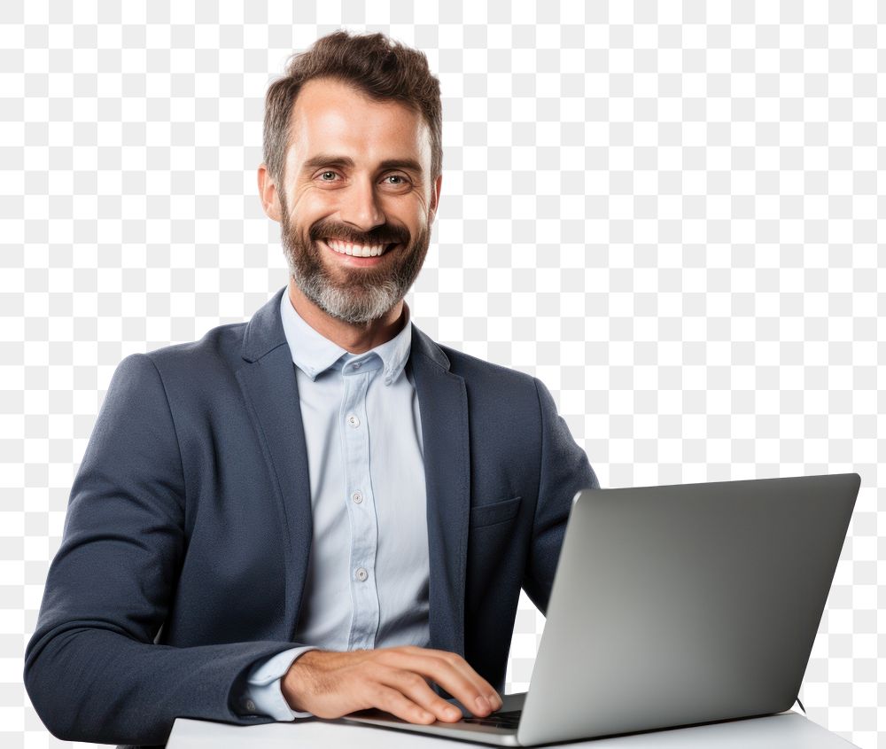 PNG Smiling man laptop professional | Free PNG - rawpixel