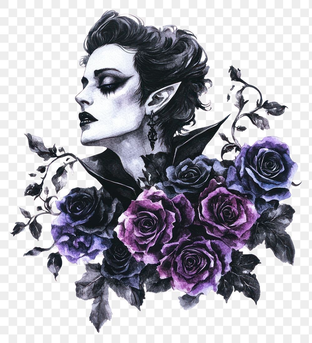 PNG Illustration vampire roses art | Free PNG - rawpixel