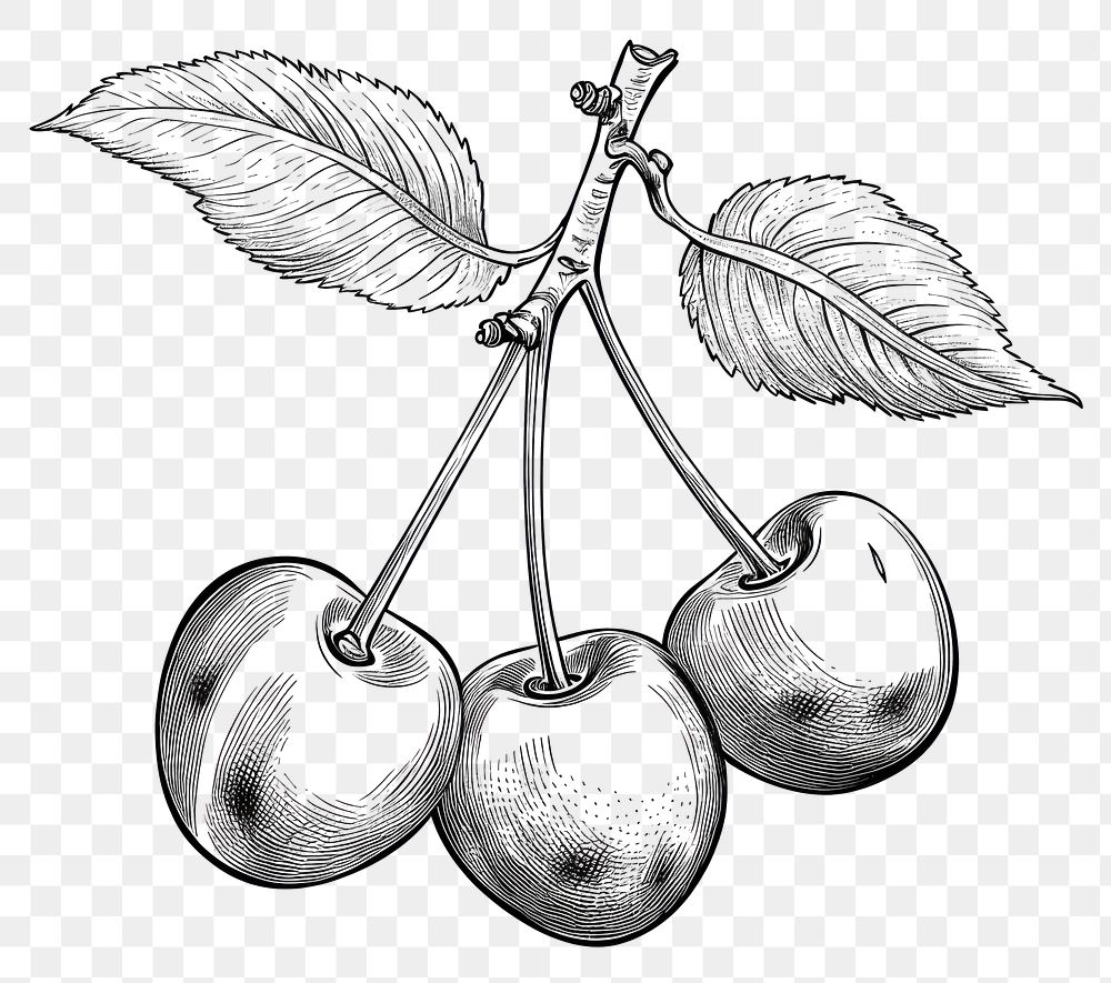 PNG Cherries cherry illustration drawing. | Free PNG - rawpixel
