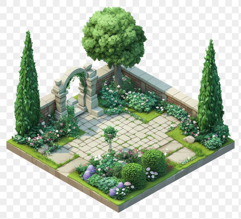 PNG Public garden landscape outdoors | Free PNG - rawpixel