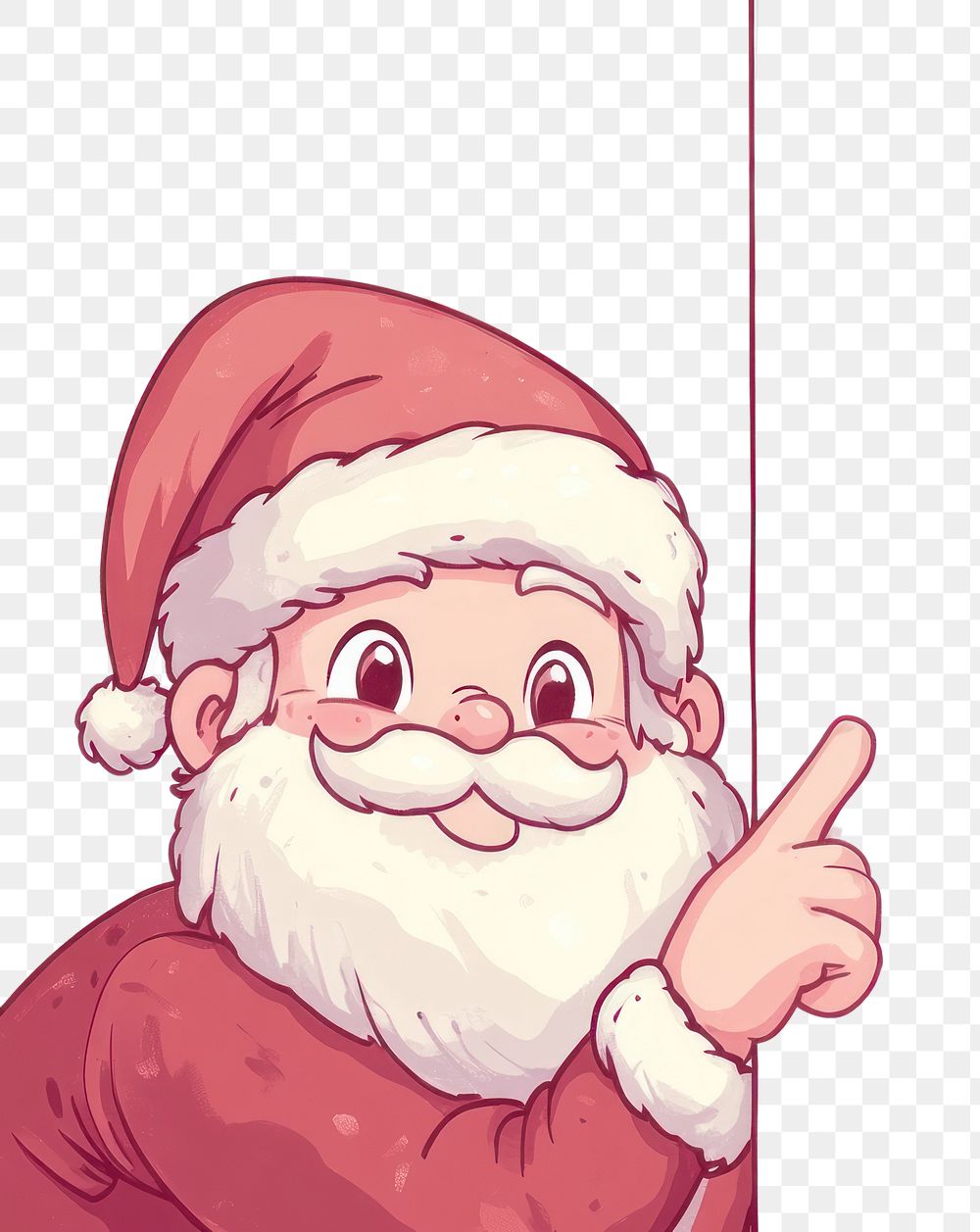 PNG Santa Claus peeking illustration | Free PNG - rawpixel