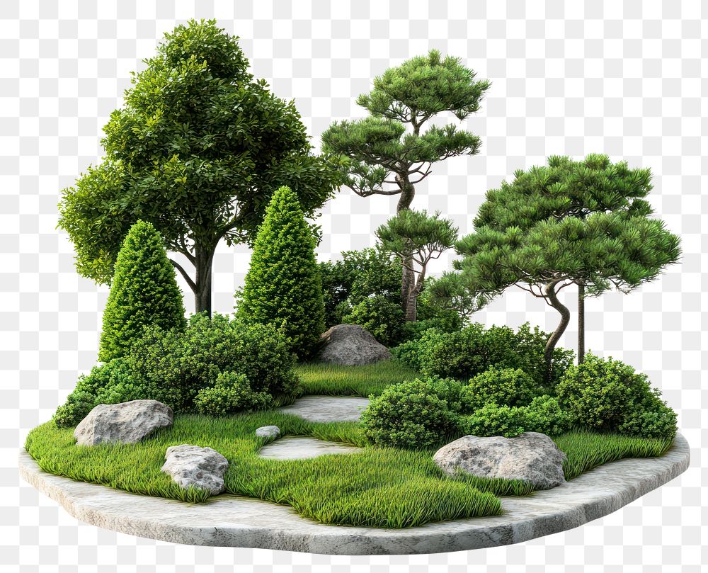 PNG Garden trees landscape nature. | Free PNG - rawpixel