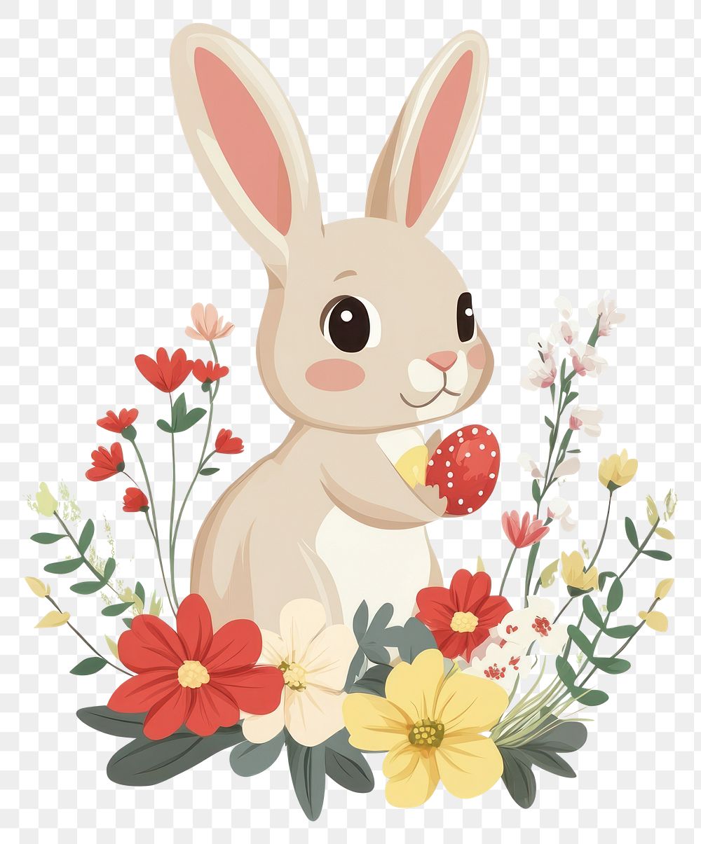 PNG Cute bunny illustration colorful | Free PNG - rawpixel