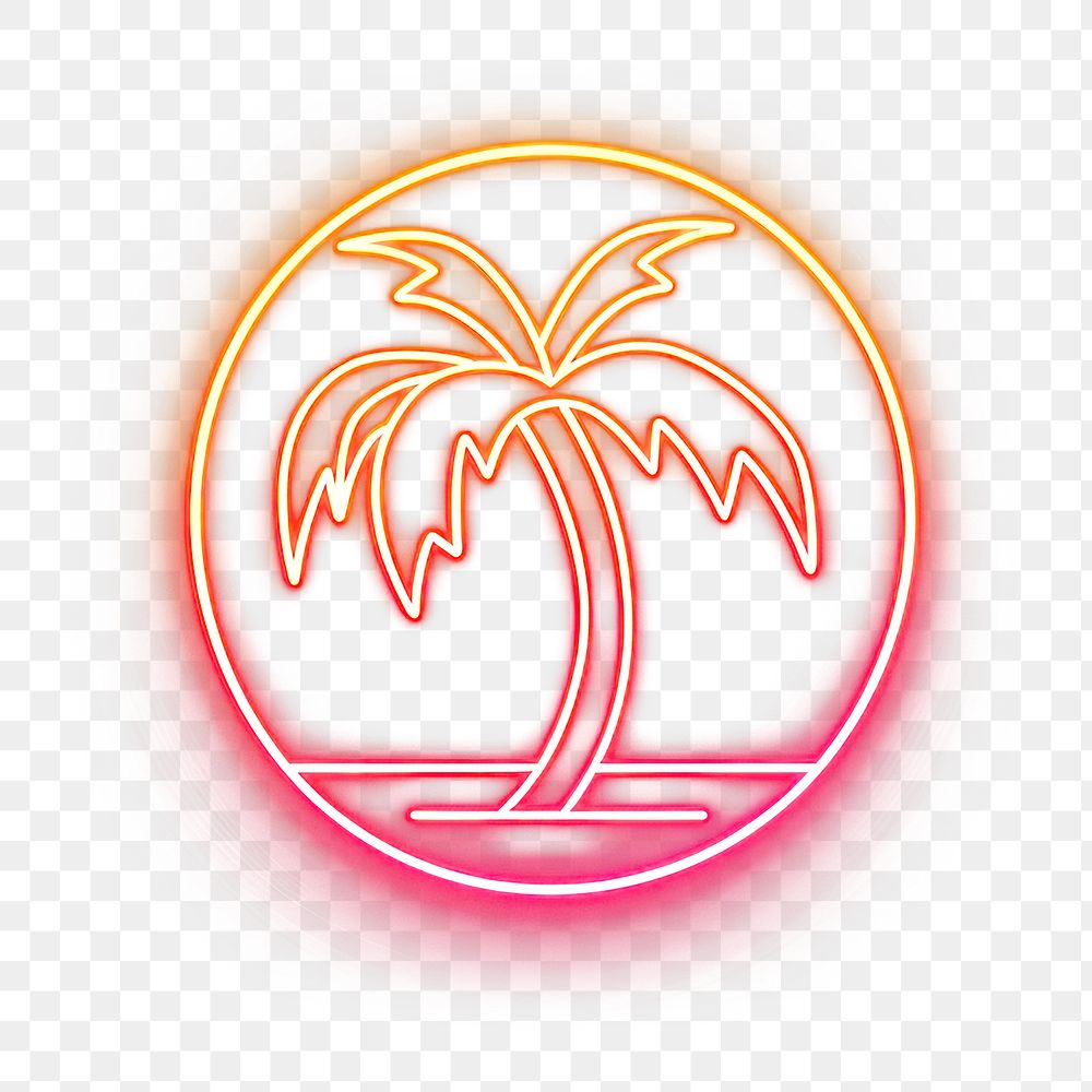 PNG Coconut tree neon icon | Free PNG - rawpixel