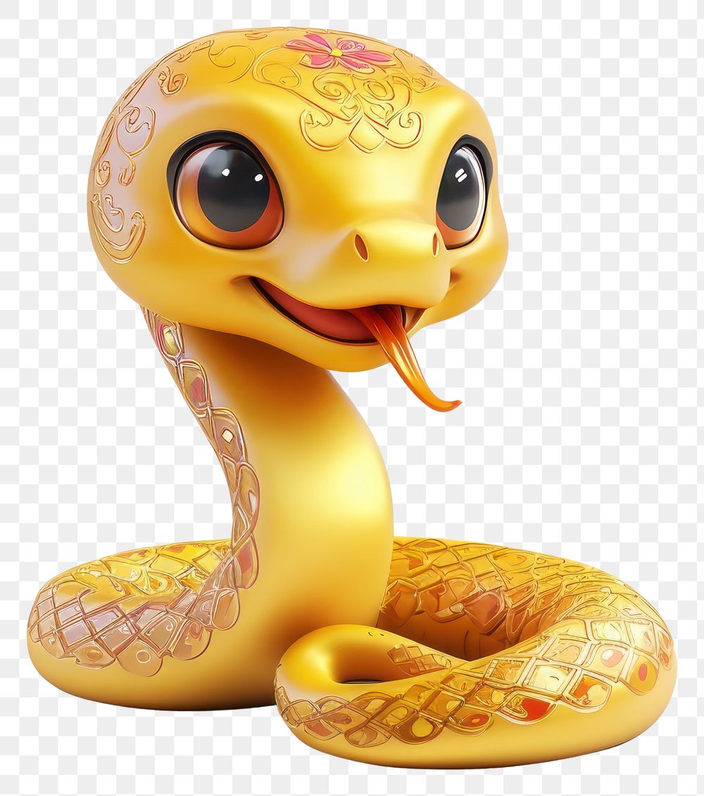 PNG 3D Golden snake illustration | Free PNG - rawpixel