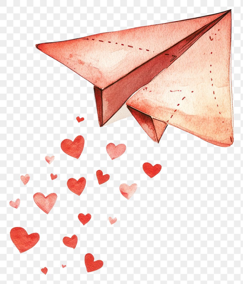 PNG cute paper airplane hearts | Free PNG - rawpixel