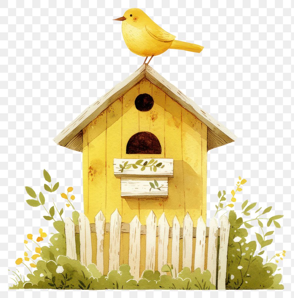 PNG Yellow bird house illustration | Free PNG - rawpixel