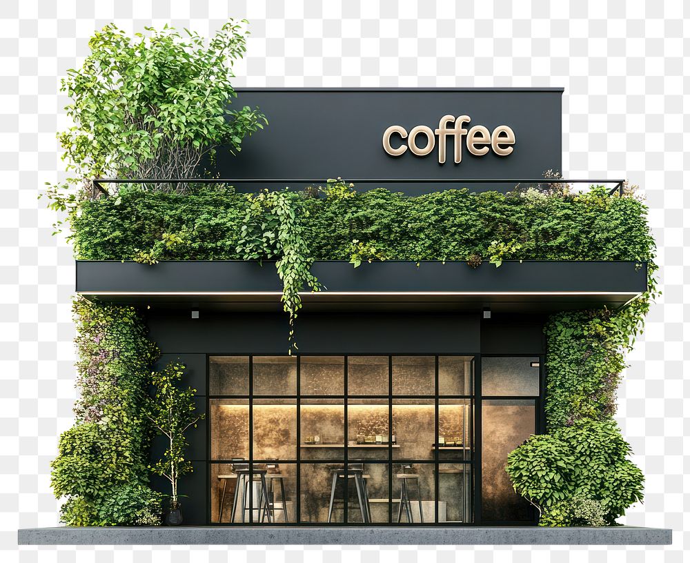 PNG Real coffee shop architecture | Free PNG - rawpixel