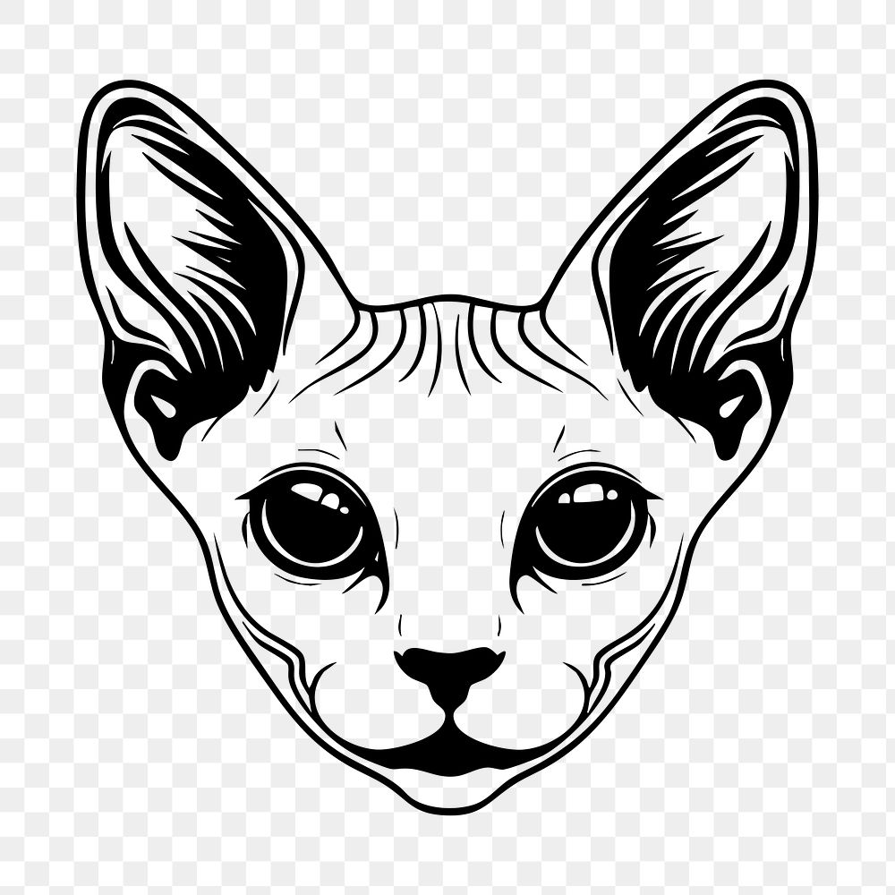 PNG Sphynx cat face portrait, | Free PNG - rawpixel