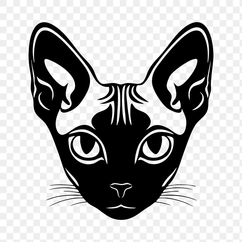PNG Sphynx cat face portrait, | Free PNG - rawpixel