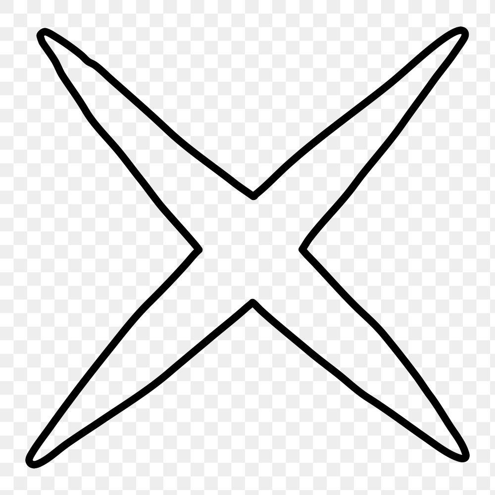 PNG Hand-drawn black X mark, | Free PNG - rawpixel