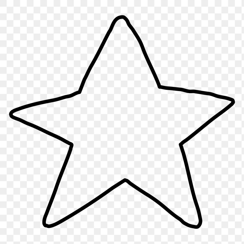 PNG Simple hand-drawn star outline, | Free PNG - rawpixel