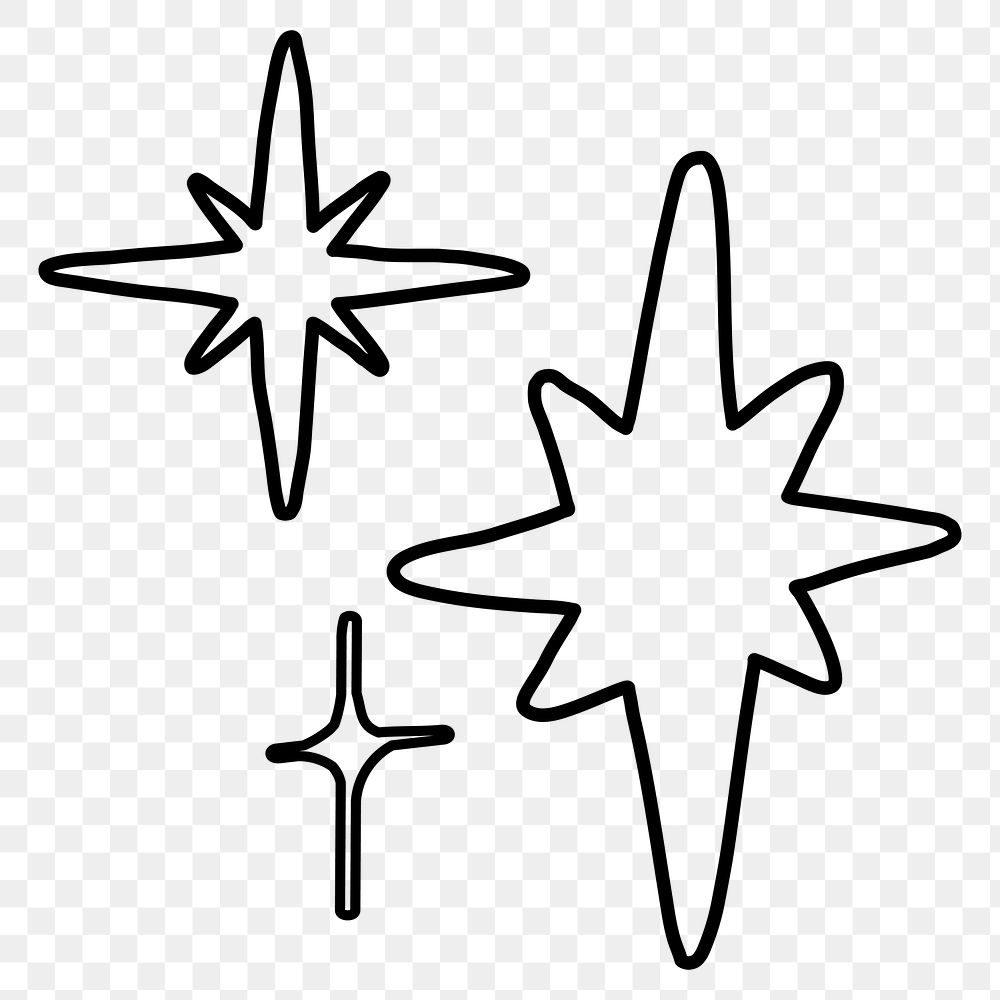 PNG Sparkling star outline illustration, | Free PNG - rawpixel