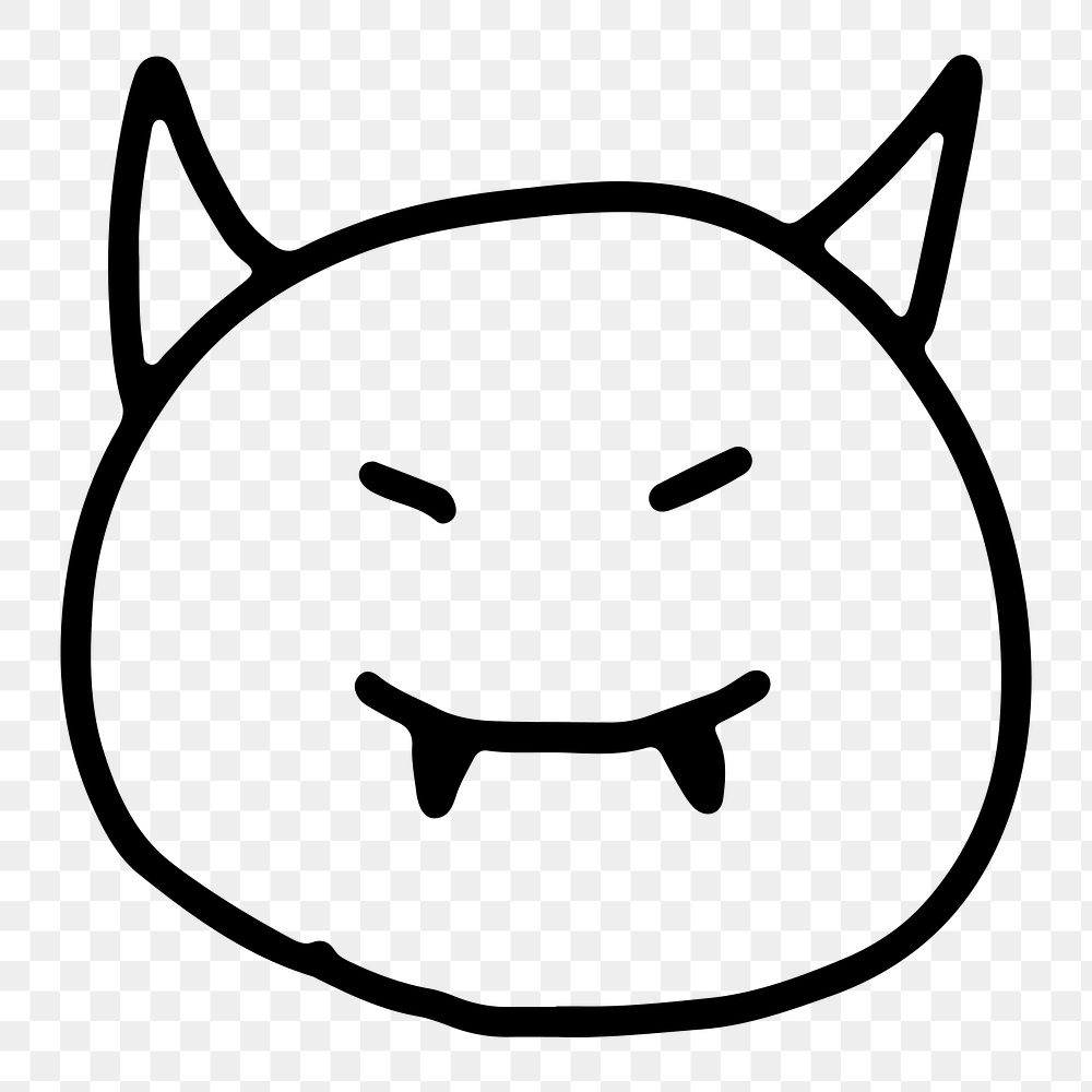 PNG Minimalist doodle devilish face | Premium PNG - rawpixel
