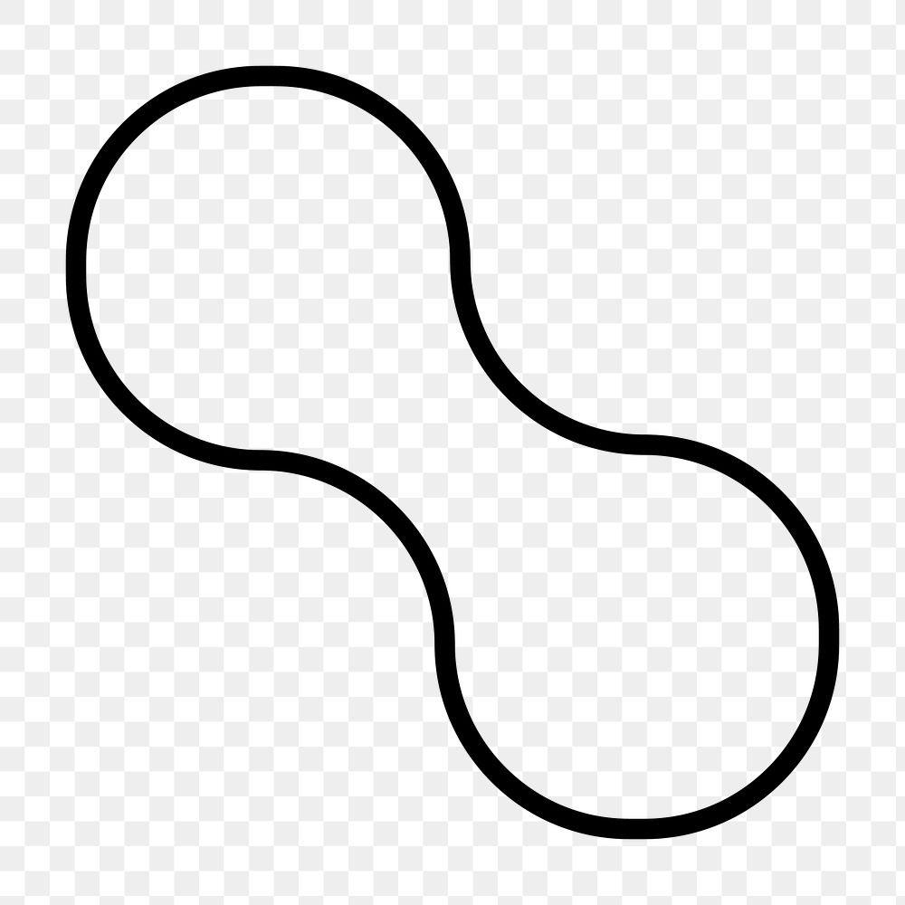 PNG Minimalistic peanut-shaped outline transparent | Free PNG - rawpixel