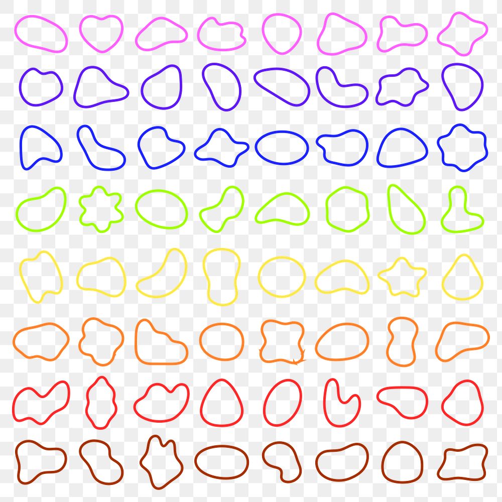 PNG Colorful abstract shape outlines, | Premium PNG - rawpixel