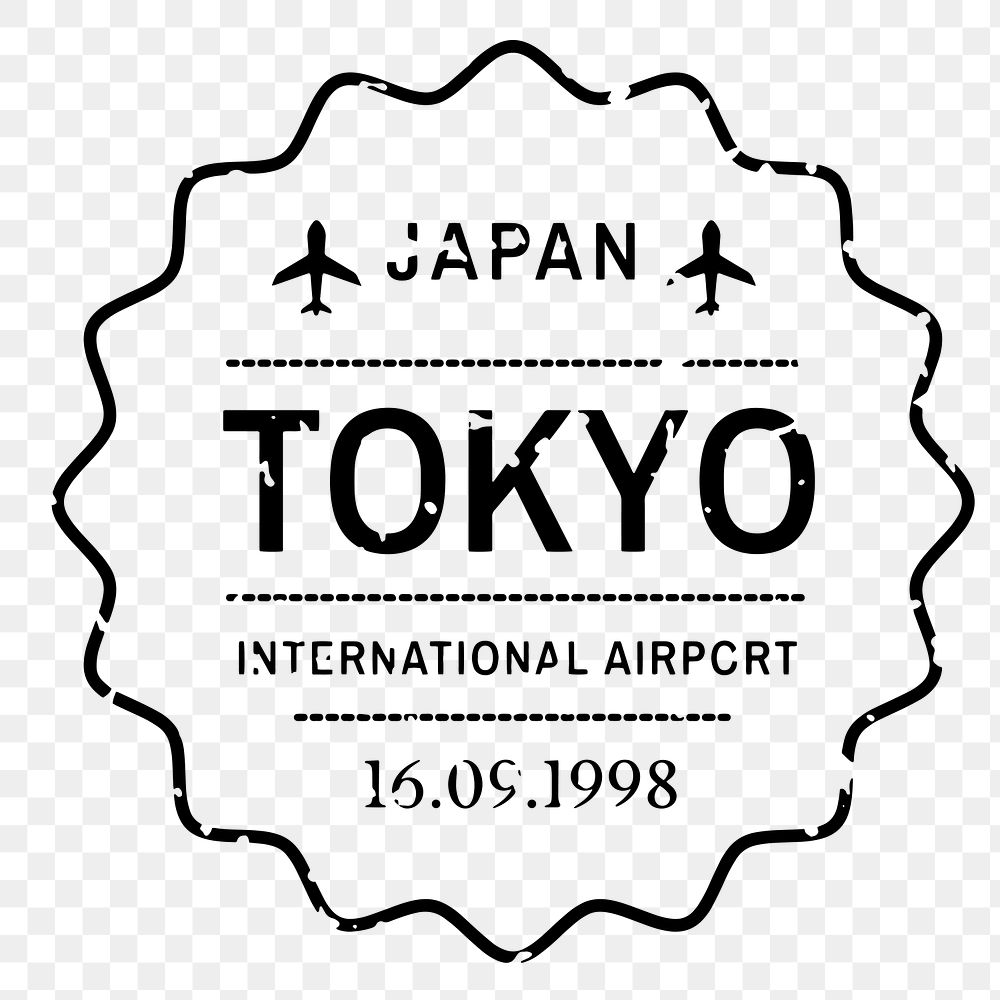 PNG Tokyo airport vintage stamp | Free PNG - rawpixel