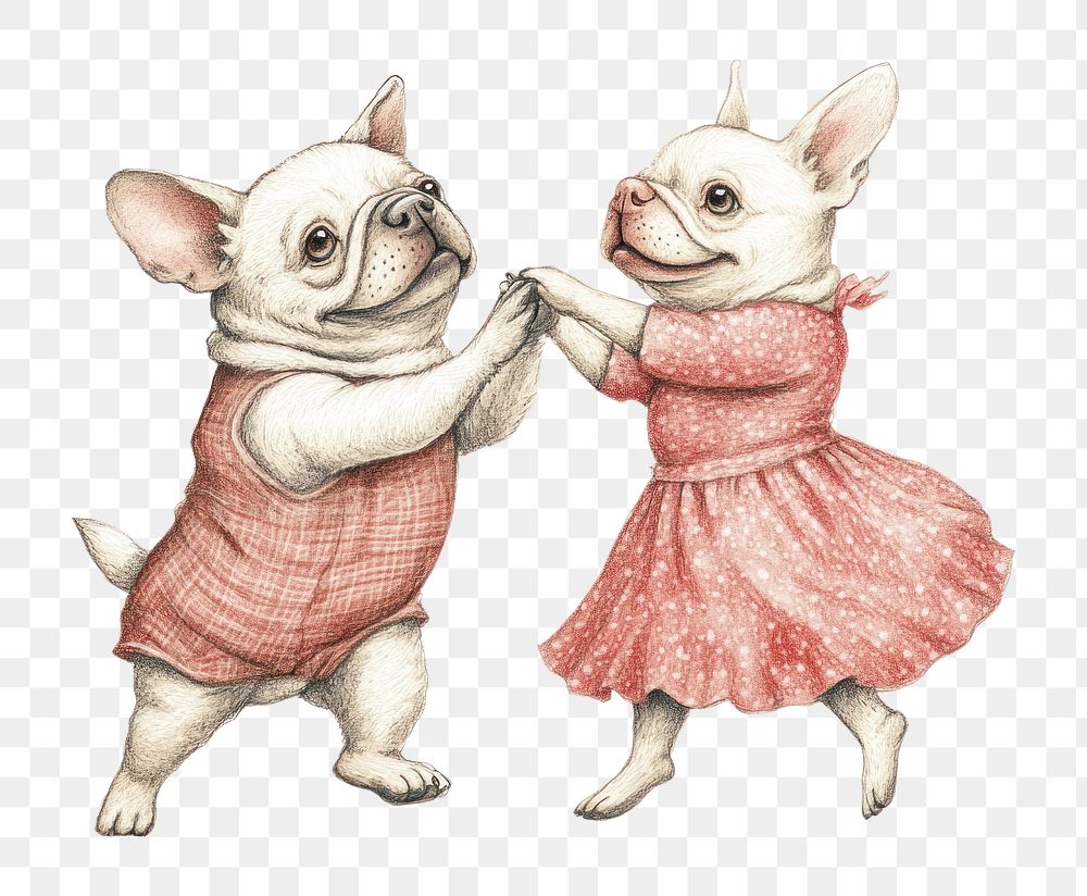 PNG Dog couple characters dancing | Free PNG - rawpixel